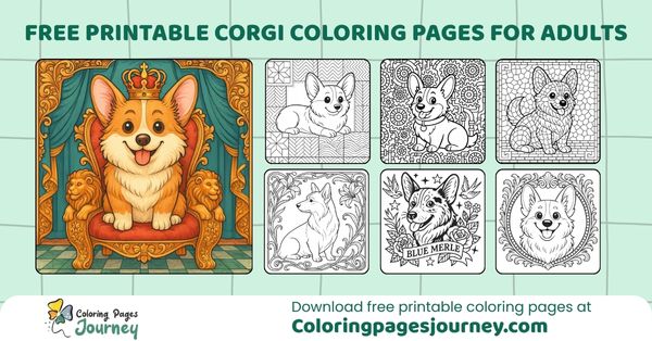 Corgi Coloring Pages for Adults - 15+ Free Printable PDF Sheets