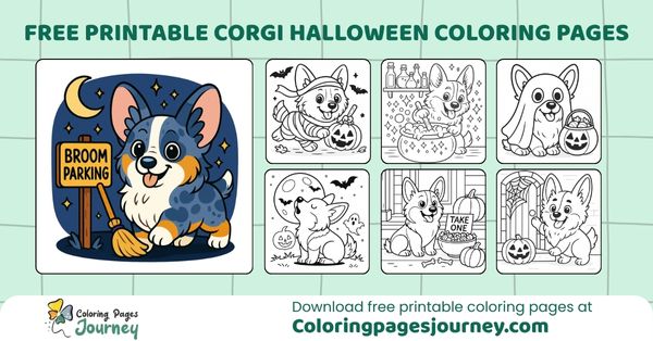 Corgi Halloween Coloring Pages - 15+ Free Printable PDF Sheets
