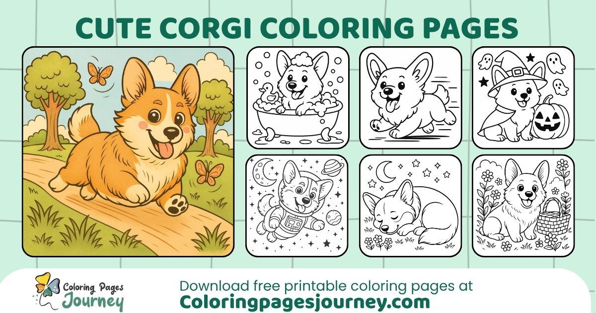 Easy Corgi Coloring Pages - 15+ Free Printable PDF Sheets